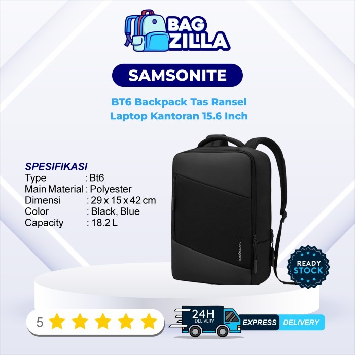 Jual SAMSONITE BT6 Backpack Tas Ransel Laptop Kantoran 15.6 Inch ...