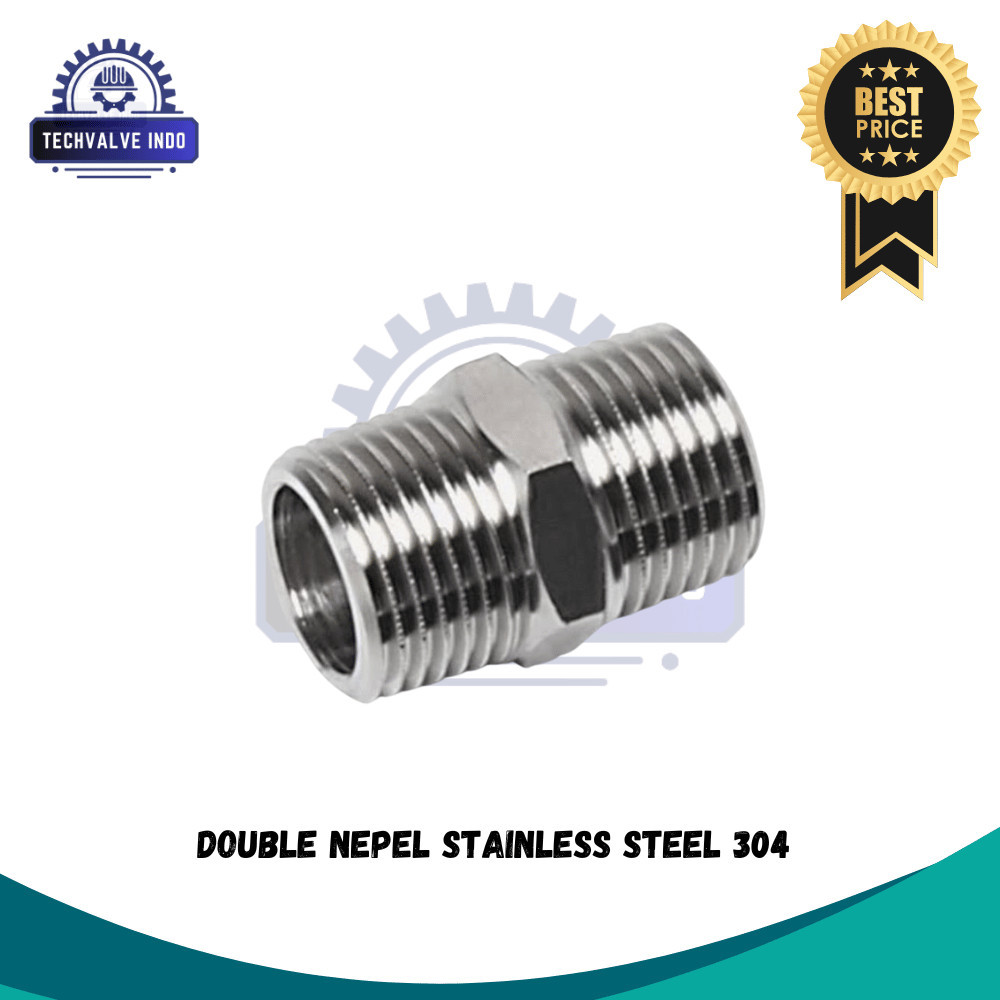 Jual DOUBLE NEPEL 1/2" INCH STAINLESS STEEL 304 | Shopee Indonesia