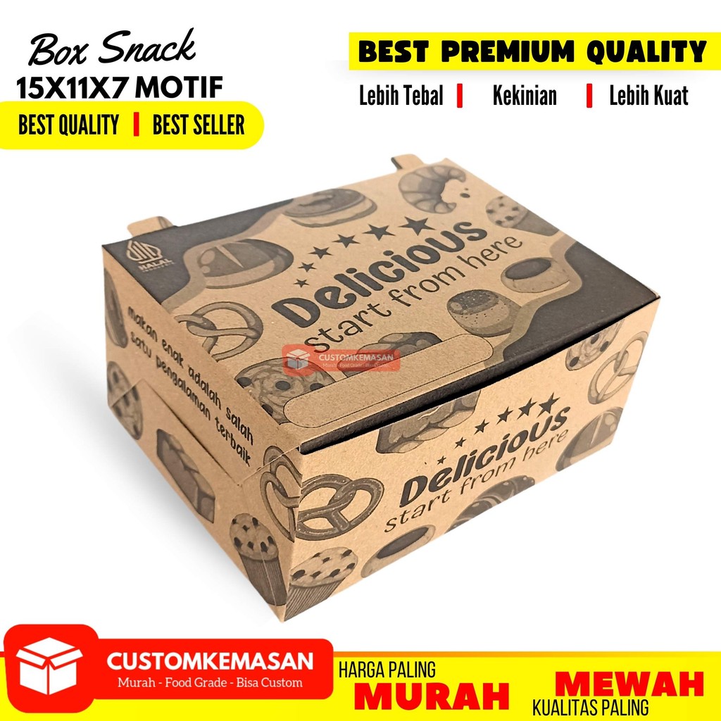 Jual Dus Snack Motif / Dus Box Fried chicken / Dus Kue / Dus cemilan ...