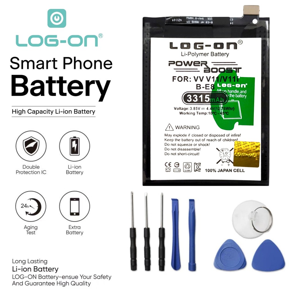 Jual Baterai Log on B-E8 Untuk Vivo V11 / V11i / Y97 BE8 3315mAh ...