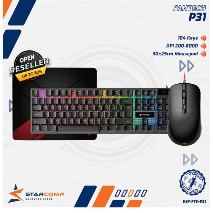 Jual Fantech 3in1 Combo P31 Gaming Keyboard Mouse Mousepad | Shopee ...