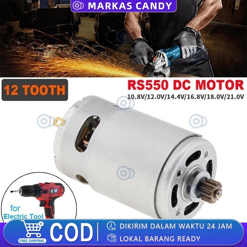 Jual RS550 Motor Dinamo DC 12V 16,8V 21V 25V 9 Gigi 12Gigi Motor RS-550 High speed Pengganti Bor ...