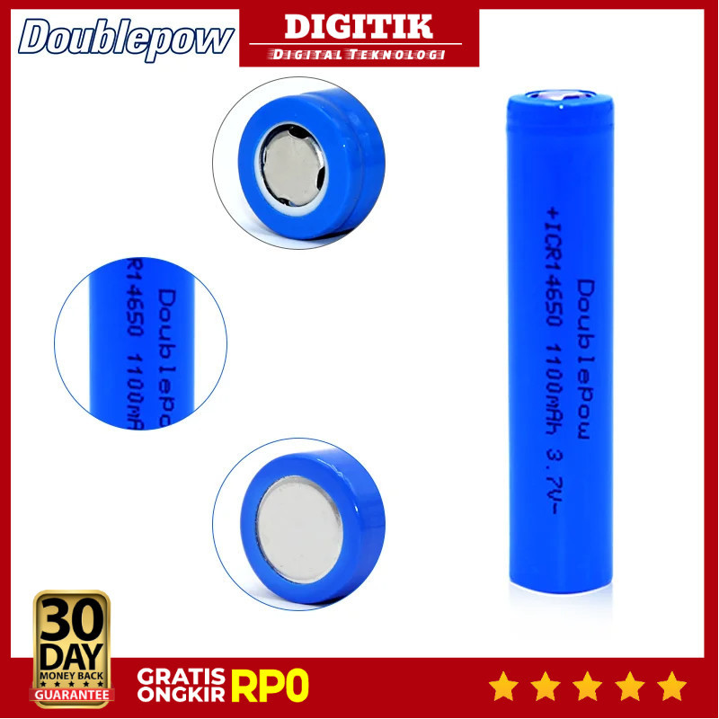 Jual DIGITIK - Doublepow Baterai Rechargeable 14650 Li-Ion 3.7V 1100mAh ...