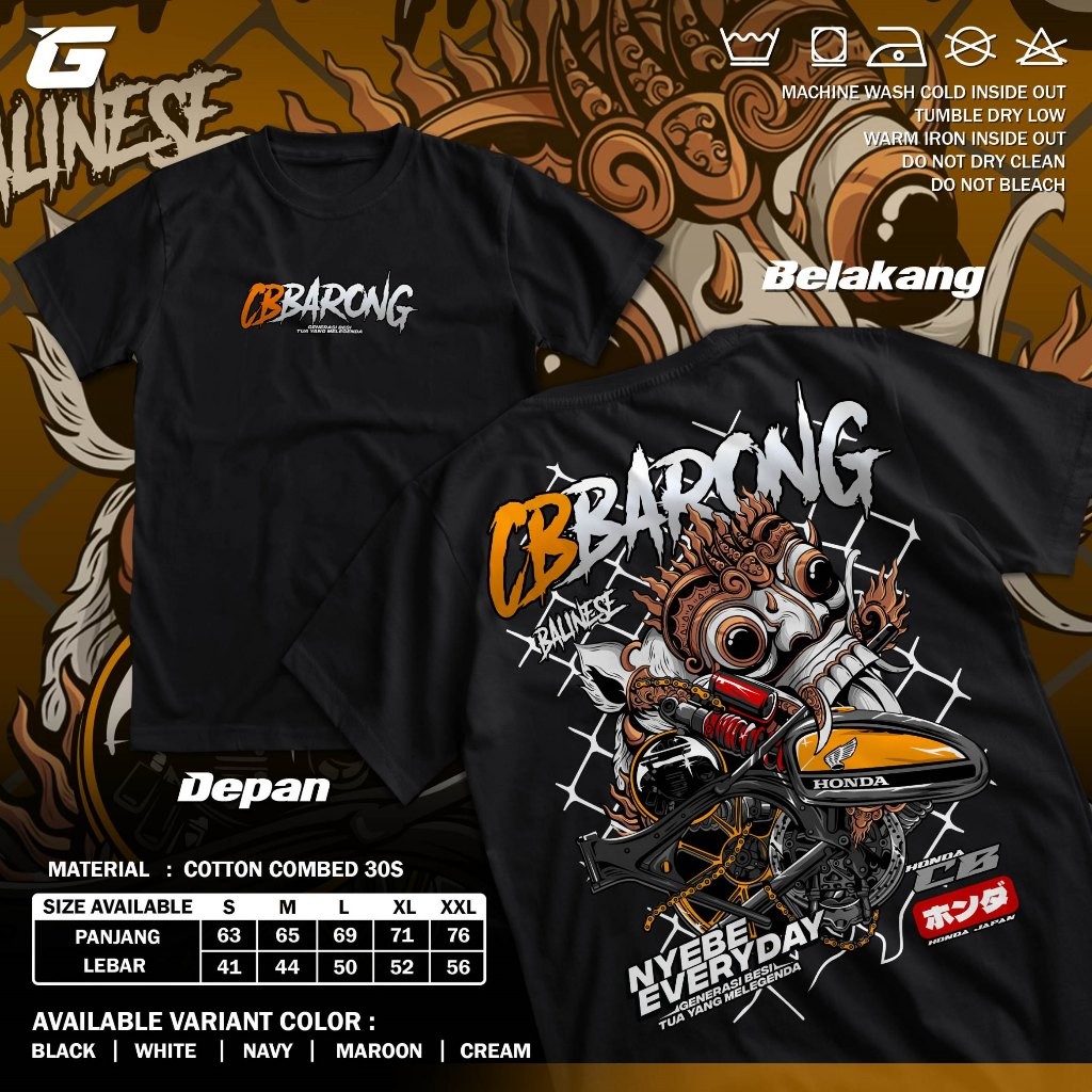 Jual Kaos Racing Honda CB x Barong Culture Indonesia Series Baju Distro Motor Herex Honda Gank ...