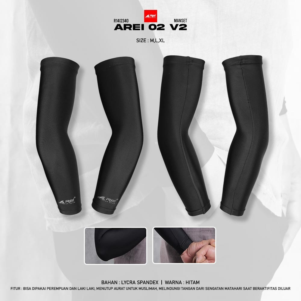 Jual RU72 Manset Tangan Arei 02 V2 Hitam Arei Outdoorgear | Shopee ...
