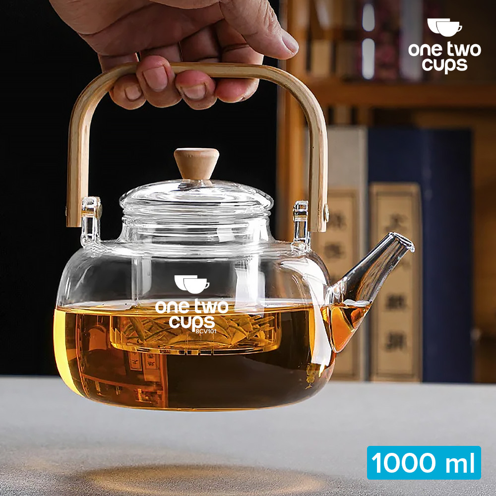 Jual Teko Minum / Teko Kaca Tahan Panas dan Dingin / Teko Pitcher Gagang Kayu Japanese Style ...