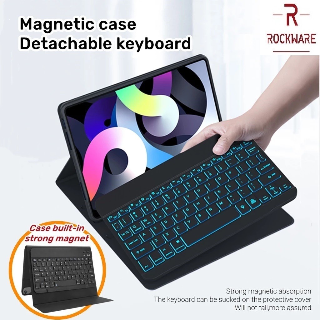 Jual ROCKWARE PS-12X Huawei MatePad 12X Keyboard Case Backlit Bluetooth ...