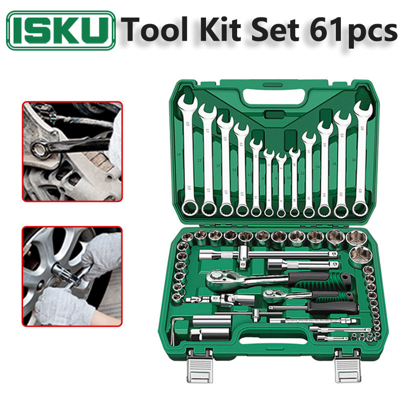Jual Isku Tool Kit Set Kunci Shock Set 61pcs 72/24gigi Kunci Pas ...