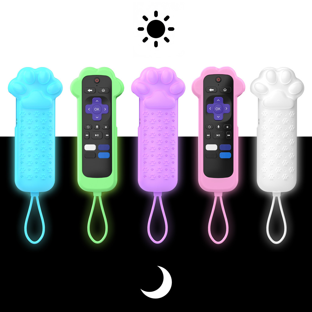 Jual 3/4PCS Cute Paw Silicone Remote Control Cover Case for Roku TV ...