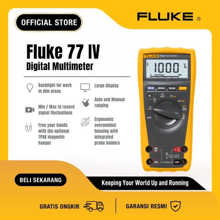 Jual Fluke 77-IV Digital Multimeter CAT III 1000 V & CAT IV 600 V ...