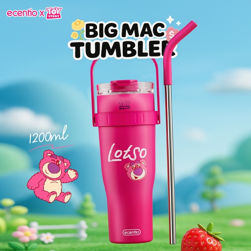 Jual ecentio x Disney Tumbler Lotso Stainless 1200ml Botol Minum Lucu ...