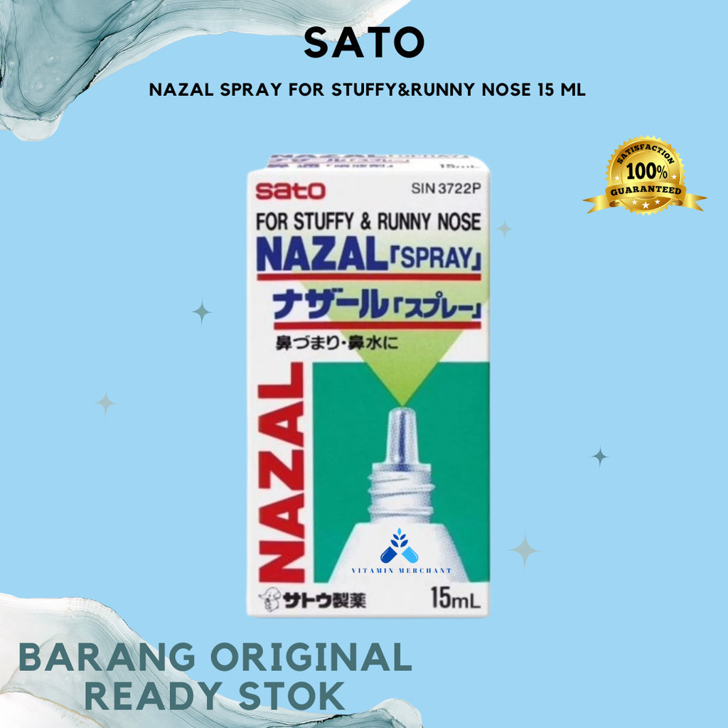 Jual Sato Nazal Spray for Stuffy&Runny Nose 15 ml - w&w | Shopee Indonesia