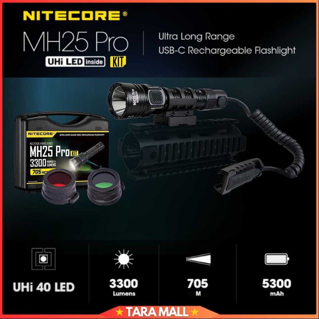 Jual NITECORE Senter LED Flashlight Tactical NiteLab UHi 40 3300 Lumens ...