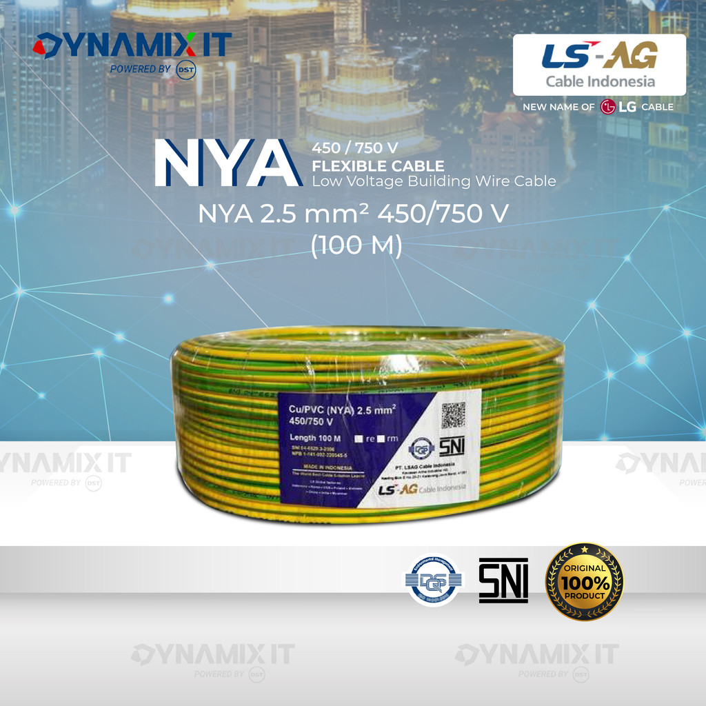 Jual Kabel Listrik LSAG LS-AG NYA 2.5mm2 450/750V 100m (Setara Supreme ...