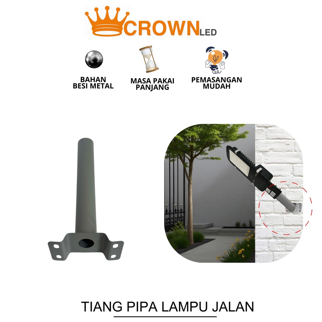 Jual Tiang Pipa Bracket Untuk Lampu Jalan PJU Solar | Shopee Indonesia