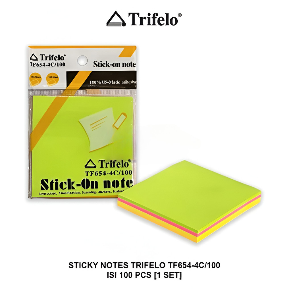 Jual Memo Stick Sticky Note Kertas Memo Tempel Trifelo TF 654-4C/100 ...