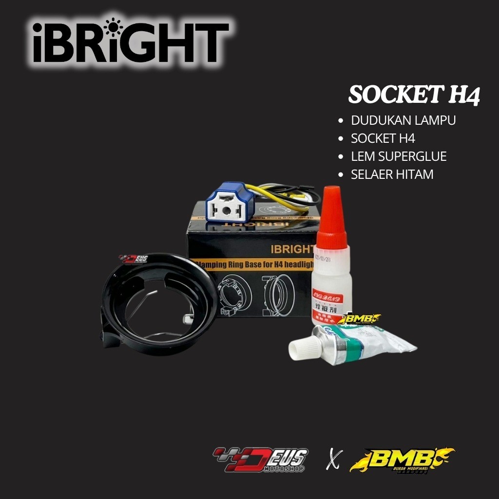 Jual IBRIGHT - Fitting Lampu Socket H4 | Shopee Indonesia
