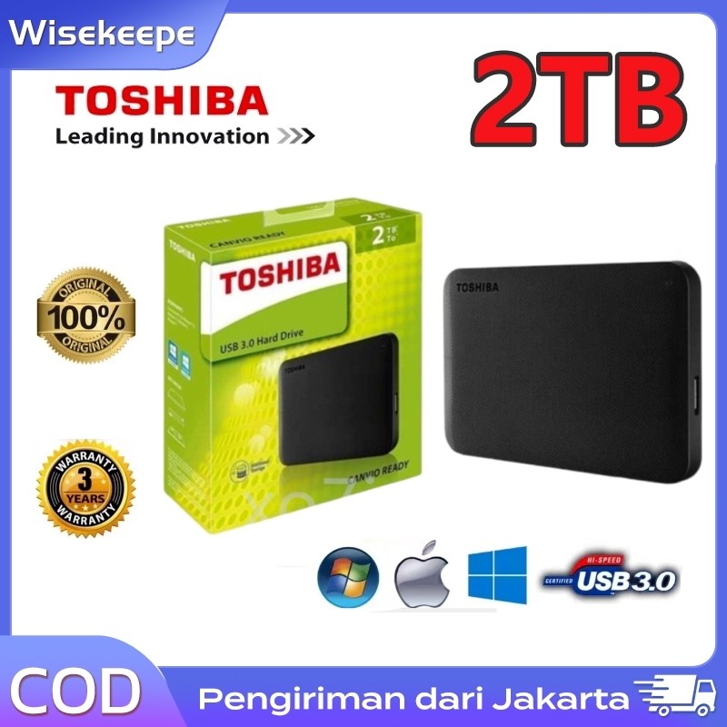Jual Toshiba Canvio Basic 2TB HD Hardisk Eksternal/ HDD External USB 3.0 Portable Hardisk ...