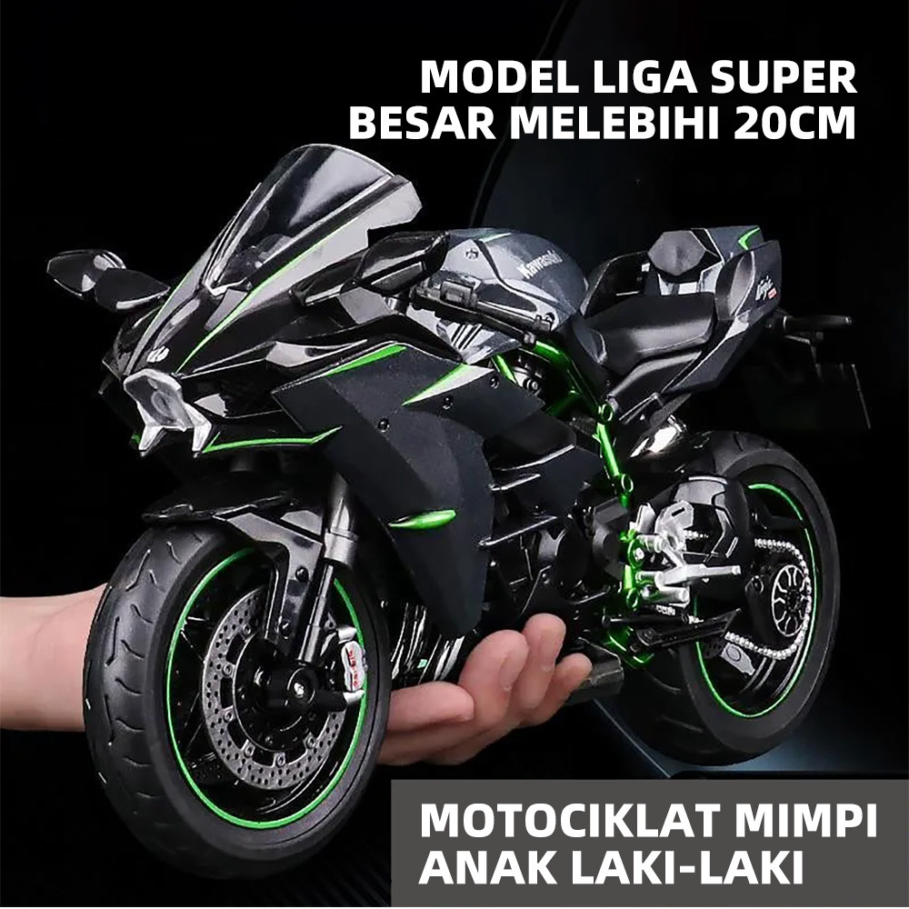 Jual Miniatur Motor Kawasaki H2R Mainan Anak Ninja Motor Miniatur Motor ...