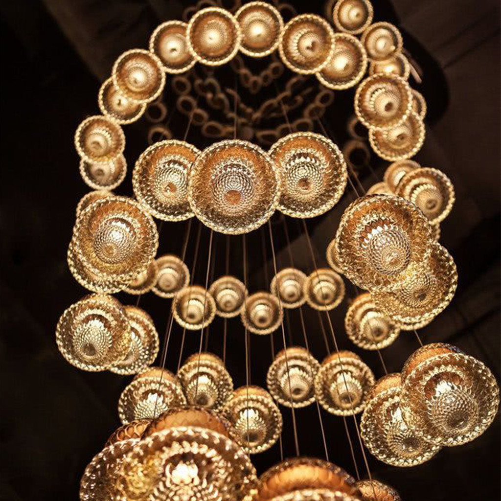 Jual ARDENTE 001562 Lampu Gantung Void Kristal Modern Classic Gold ...