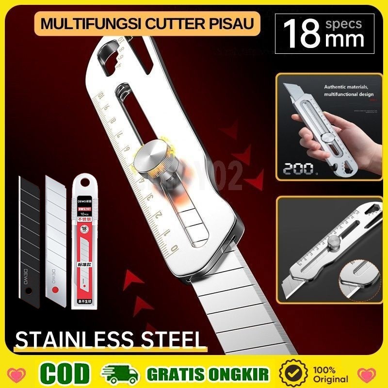 Jual 【COD】Cutter Pisau Carter Besar 18mm Cutter Besi Stainless Besar ...