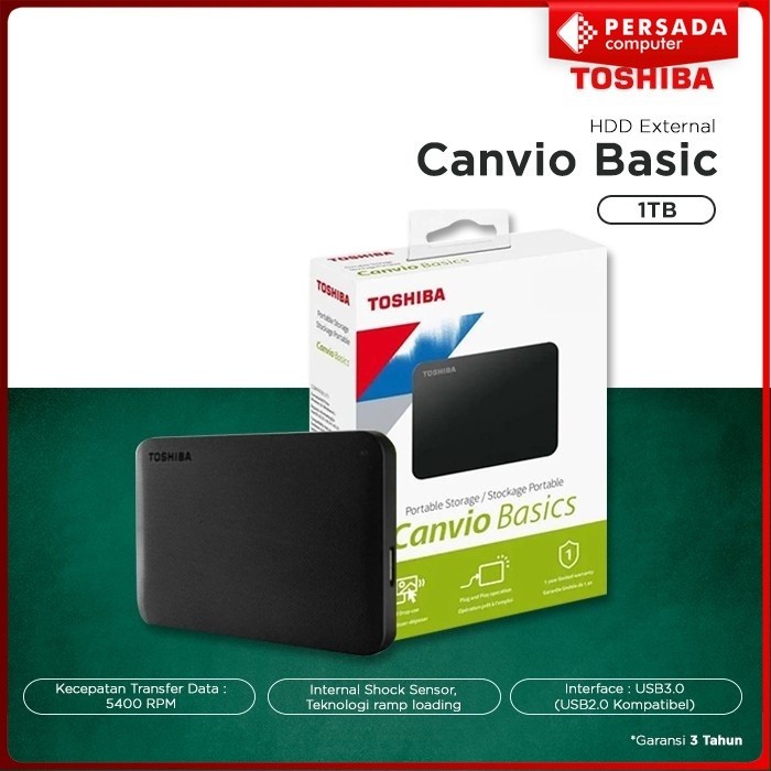 Jual Hardisk External Toshiba 1TB I 2TB Canvio Basics USB 3.0 | Shopee Indonesia