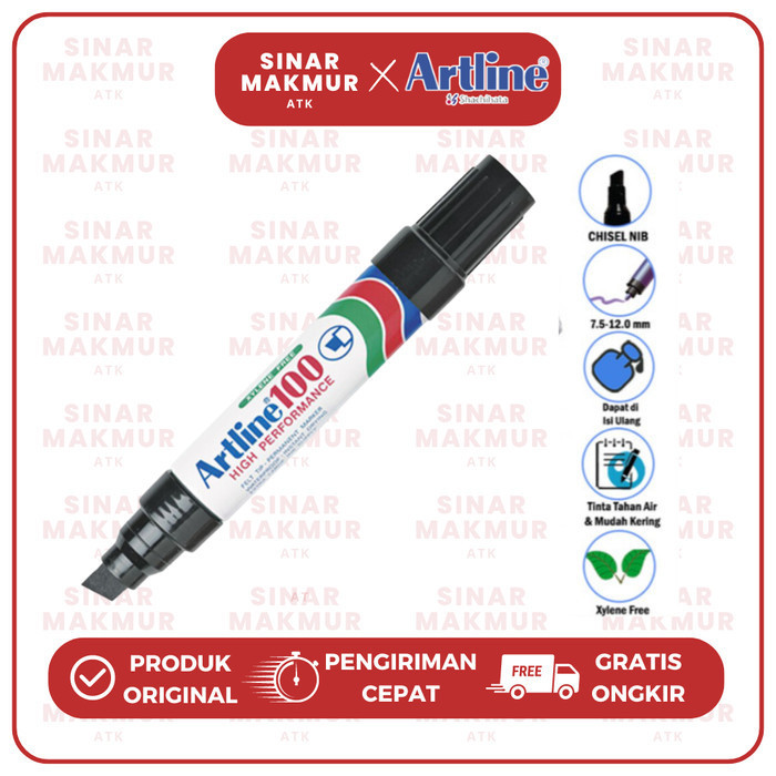 Jual Spidol Permanen/Permanent Marker Jumbo Artline 100 (Pcs) | Shopee ...