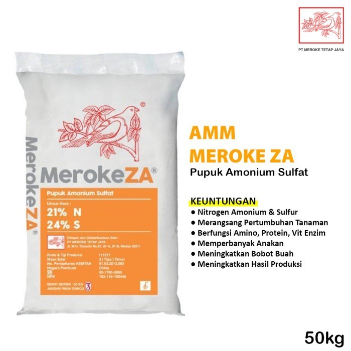 Jual 50 KG - Pupuk Meroke ZA Ammonium Amm Sulfat Nitrogen ORIGINAL ...