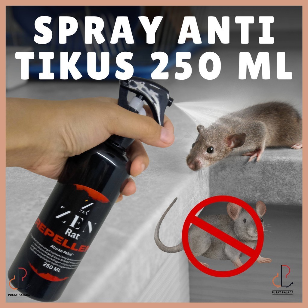 Jual ZEN Rat Repellent Spray Anti Tikus Dapur Kap Mesin Pintu 250ml ...