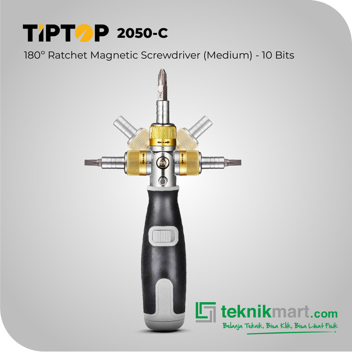 Jual TIP TOP RATCHET SCREWDRIVER 10 in 1 180° Multi Angle / Obeng ...