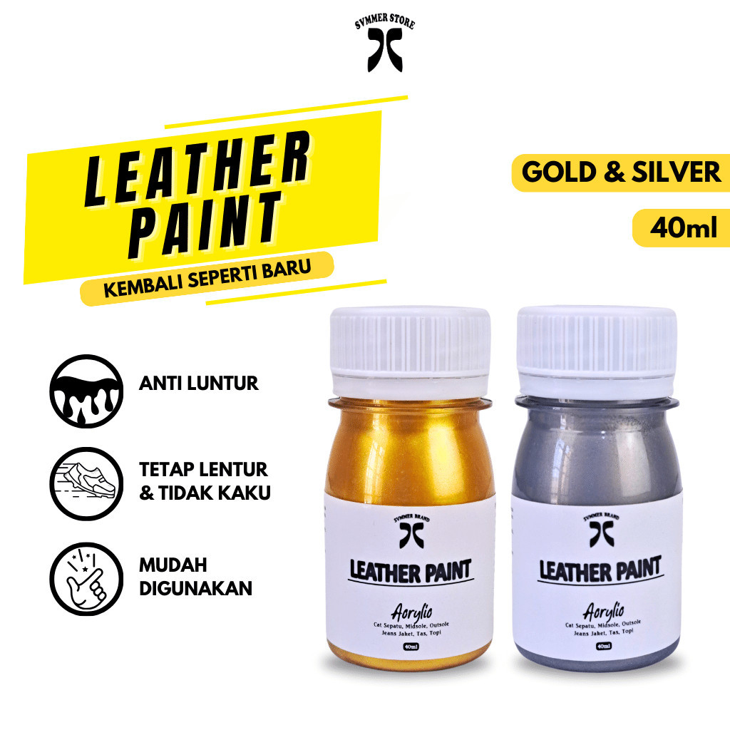 Jual Sayaka - Cat Sepatu Silver Gold / Leather Paint / Cat Sepatu Kulit ...