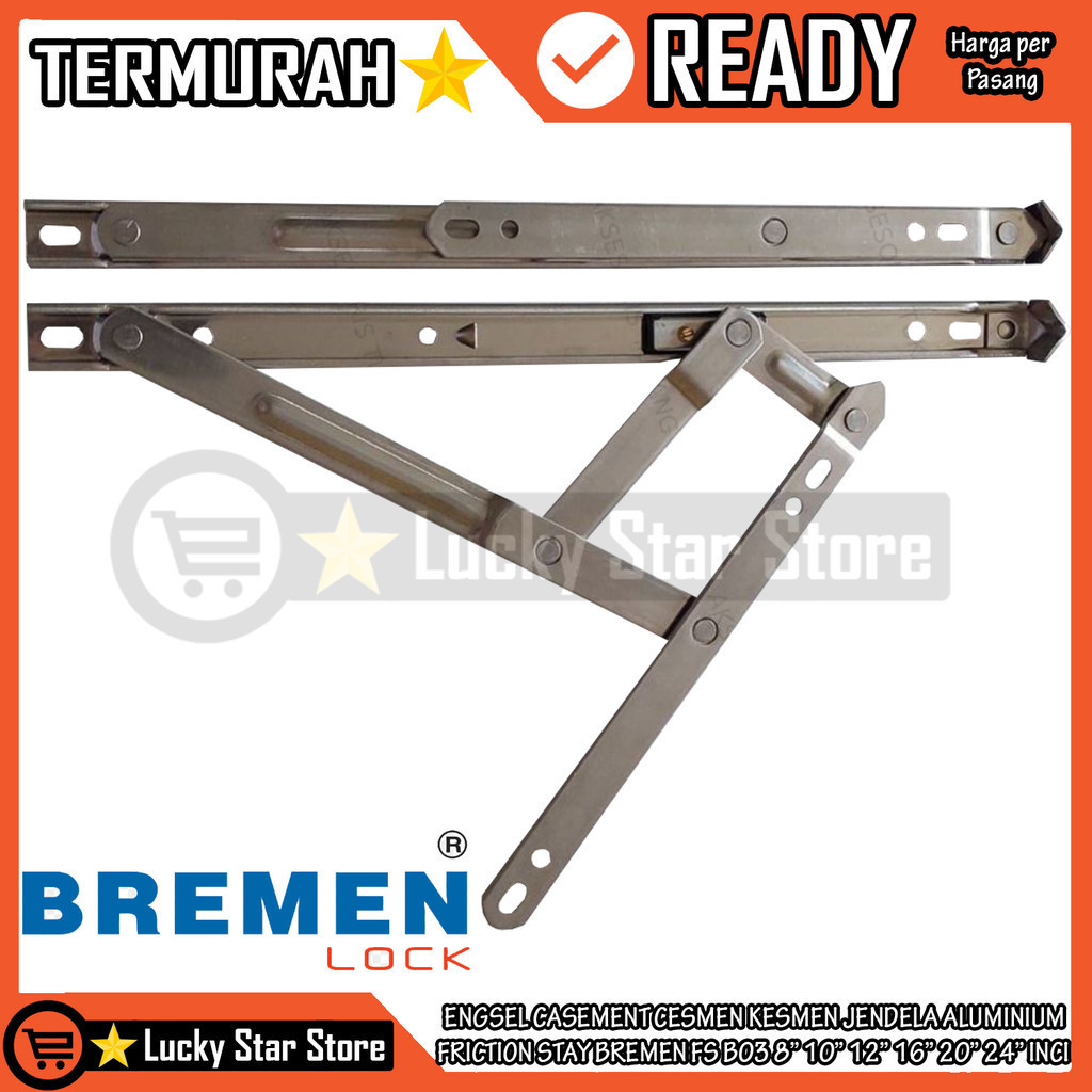 Jual Engsel Jendela Casement Friction Stay Slider Fs Ss 8 10 12 16 20 ...