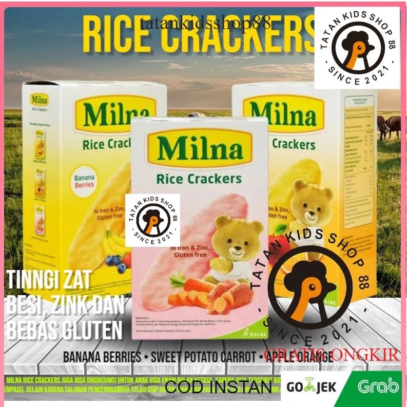 Jual Milna Rice Crackers Snack Biskuit Bayi 6 Sampai 8 Bulan Mpasi ...