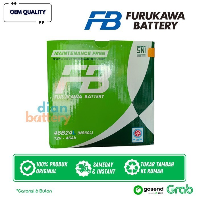 Jual Aki Mobil Ertiga FB MF NS60L Accu Kering 46B24L Furukawa Battery 45Ah | Shopee Indonesia