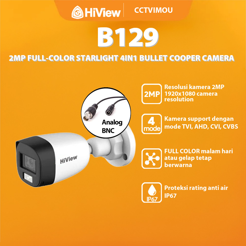 Jual HIVIEW B129 2MP FULL-COLOR STARLIGHT 4IN1 BULLET D-SERIES CAMERA ...