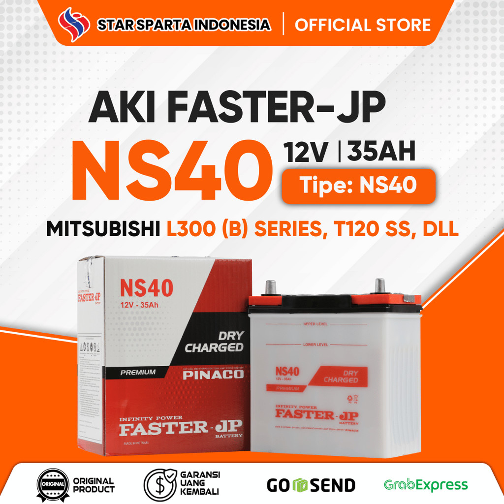 Jual Faster JP - Aki NS40 12V35Ah untuk Mitsubishi L300 (B) Series, T120 SS | Shopee Indonesia