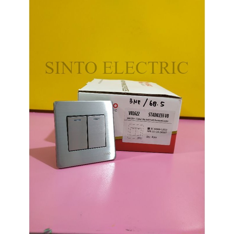 Jual Nero Stainless Saklar 2 Gang 2 Way Saklar Seri Hotel | Shopee ...
