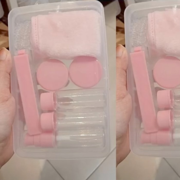 Jual miniso travel Bottle travel kit botol isi ulang 8pcs | Shopee ...