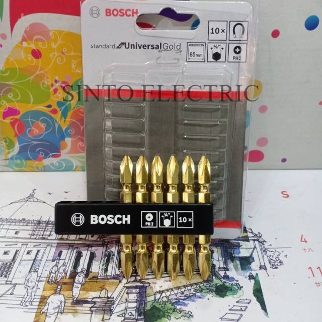 Jual Bosch Mata Bor Obeng 65mm Satuan Mata Bor Gold Driver Double Ended ...
