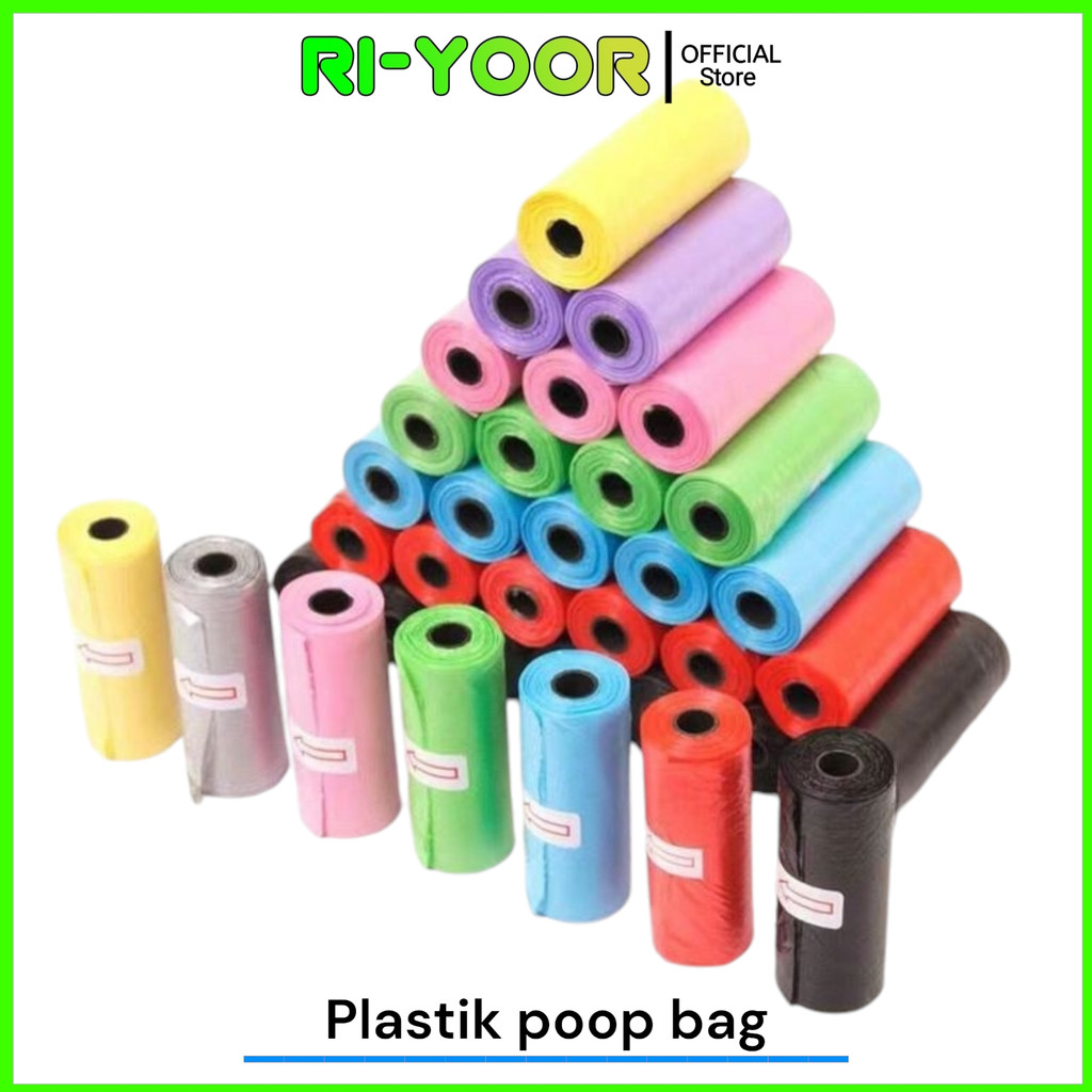Jual Poop Bag Isi 15 Polos Plastik Sampah Roll Kantong Sampah Popok ...