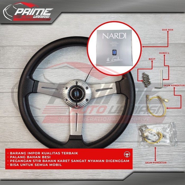 Jual Stir Steer Racing Mobil Universal IMPORT 13Inchi NARDI - SILVER ...