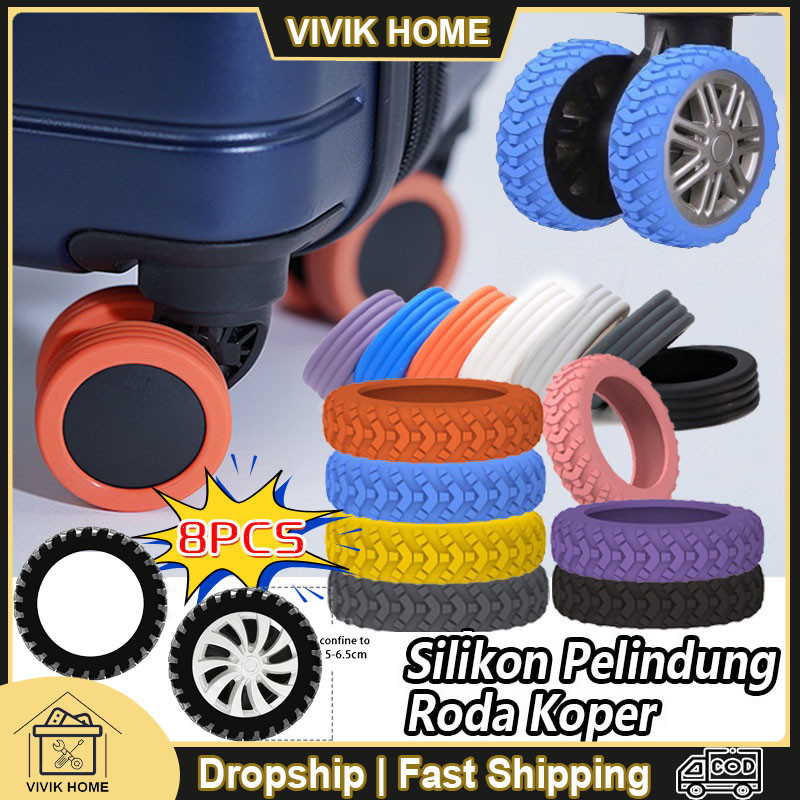 Jual 8PCS Ring Karet Roda Koper Silikon Cover Pelindung Roda Koper ...