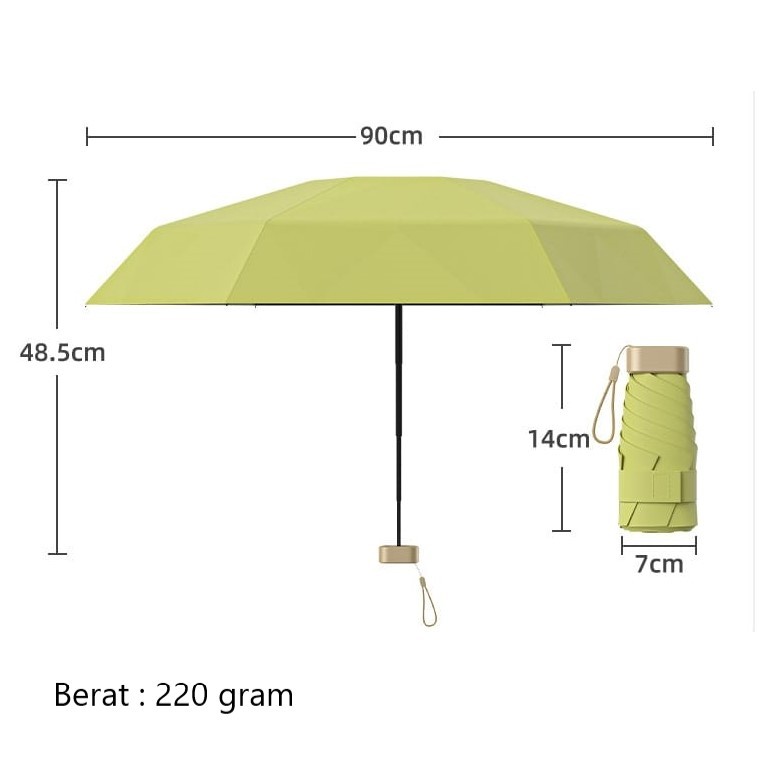 Jual AK 2.00 Payung Lipat Multifungsi Tahan UV Upf 50+ , Tahan Hujan dan Bahan Kain Waterproof ...