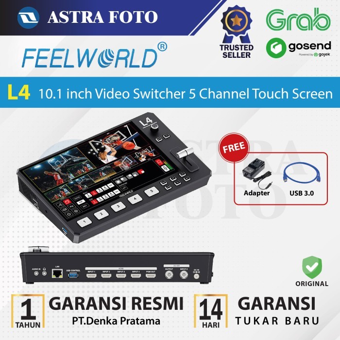 Jual FEELWORLD L4 Video Mixer Switcher 5 Channel with 10.1 inch Touch ...