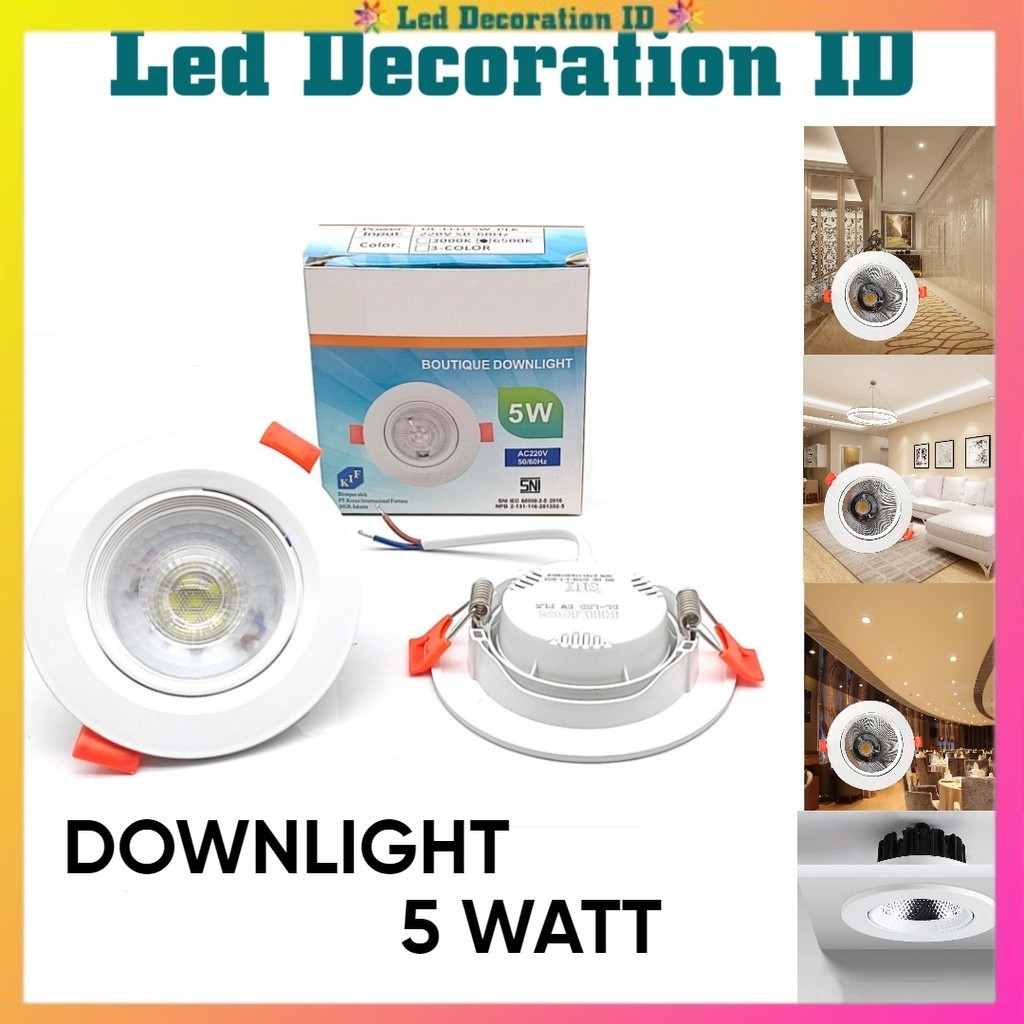 Jual DOWNLIGHT LED 5 WATT 220V / LAMPU PLAFON 5W / LAMPU LANGIT LANGIT ...