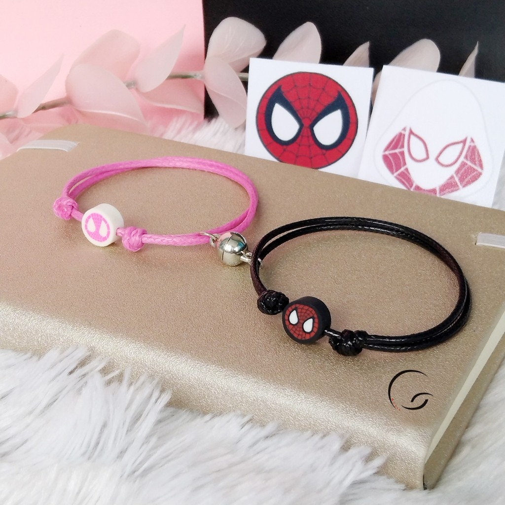 Jual Gelang Magnet Couple Spiderman Miles Morales Gwen Stacy GOF6 Model ...