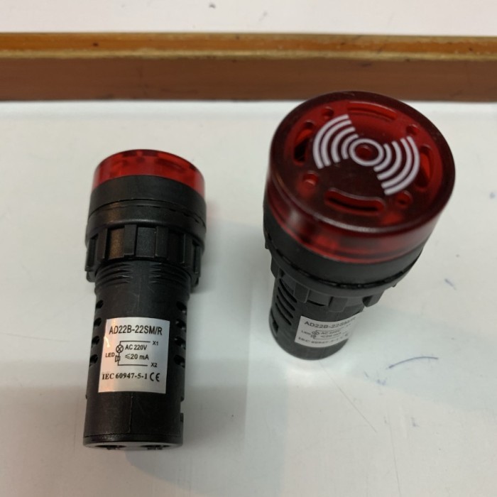 Jual Panel Buzzer 22mm 220V AC AD22B-22SM/R dilengkapi Lampu//Panel ...
