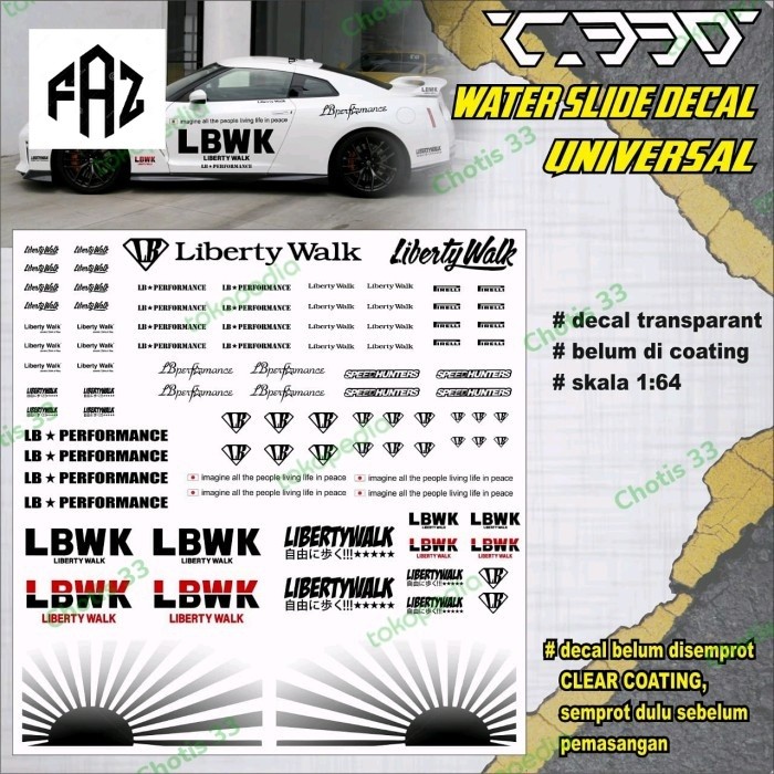 Jual Decal Diecast Hot wheels liberty walk lbwk | Shopee Indonesia