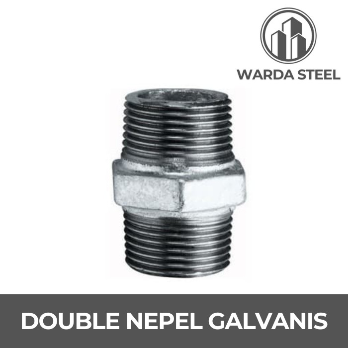 Jual Double Nepel Drat 1" Galvanis - Dobel Nipple Nepple Nipel Besi Inch | Shopee Indonesia