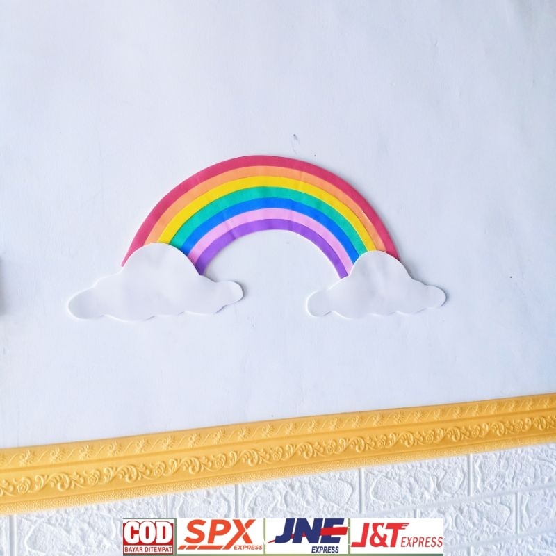 Jual Hiasan Dinding Pelangi dan Awan 20 x 40 dekorasi kelas sekolahan ...